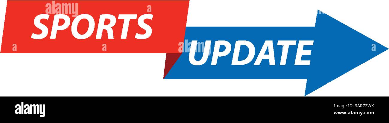 Bold vector illustration featuring a red and blue arrow with 'Sports ...