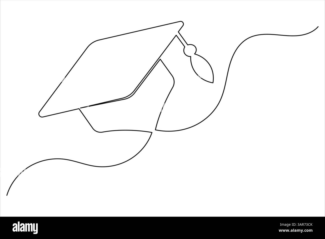 Graduation cap icon one line drawing minimalist simple vector ...