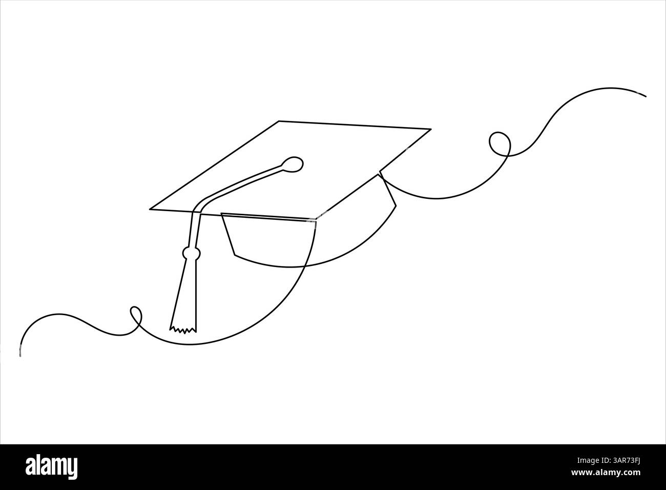 Graduation cap icon one line drawing minimalist simple vector ...