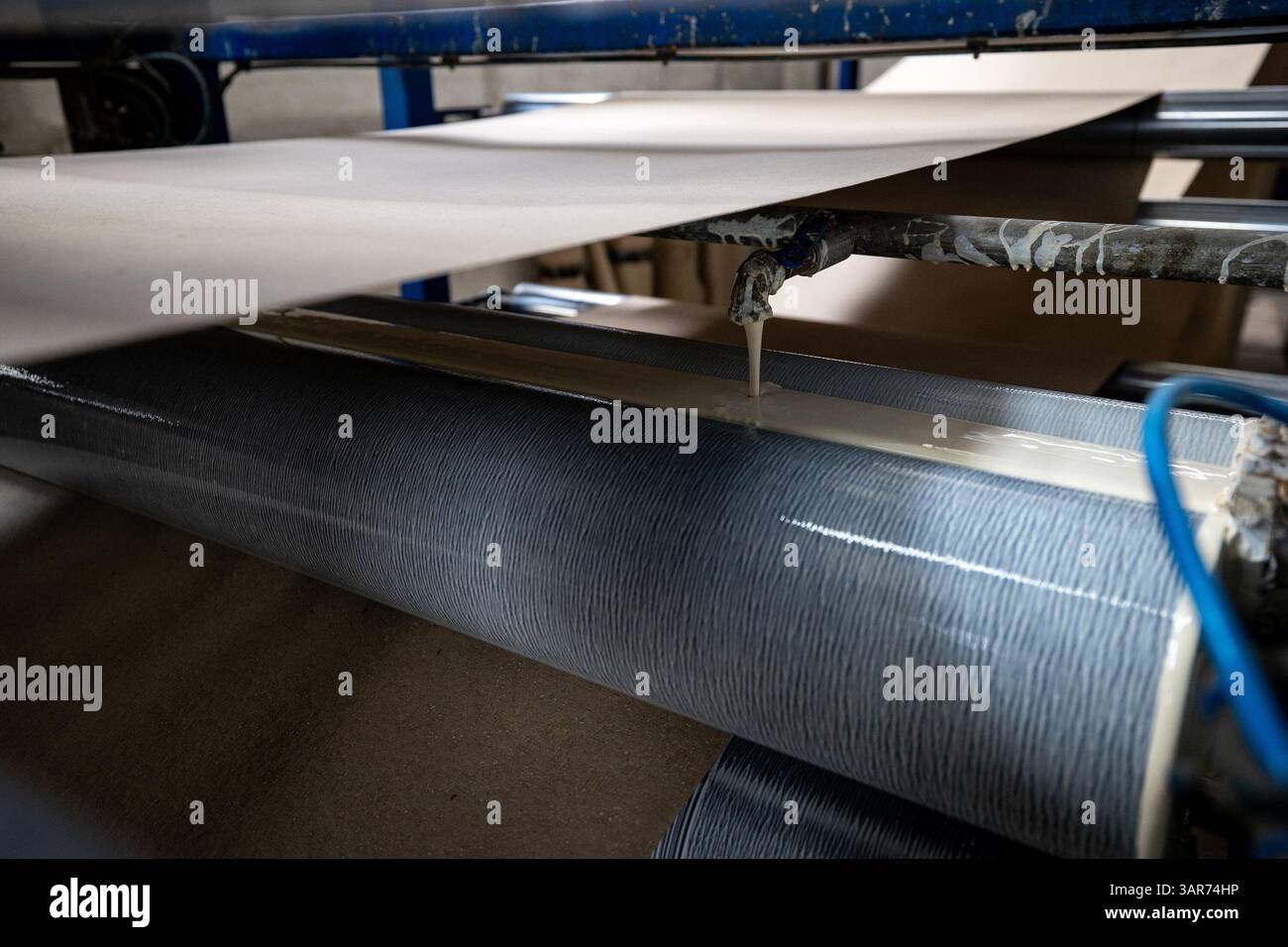 A production line at a solid cardboard or Binding cardboard ...