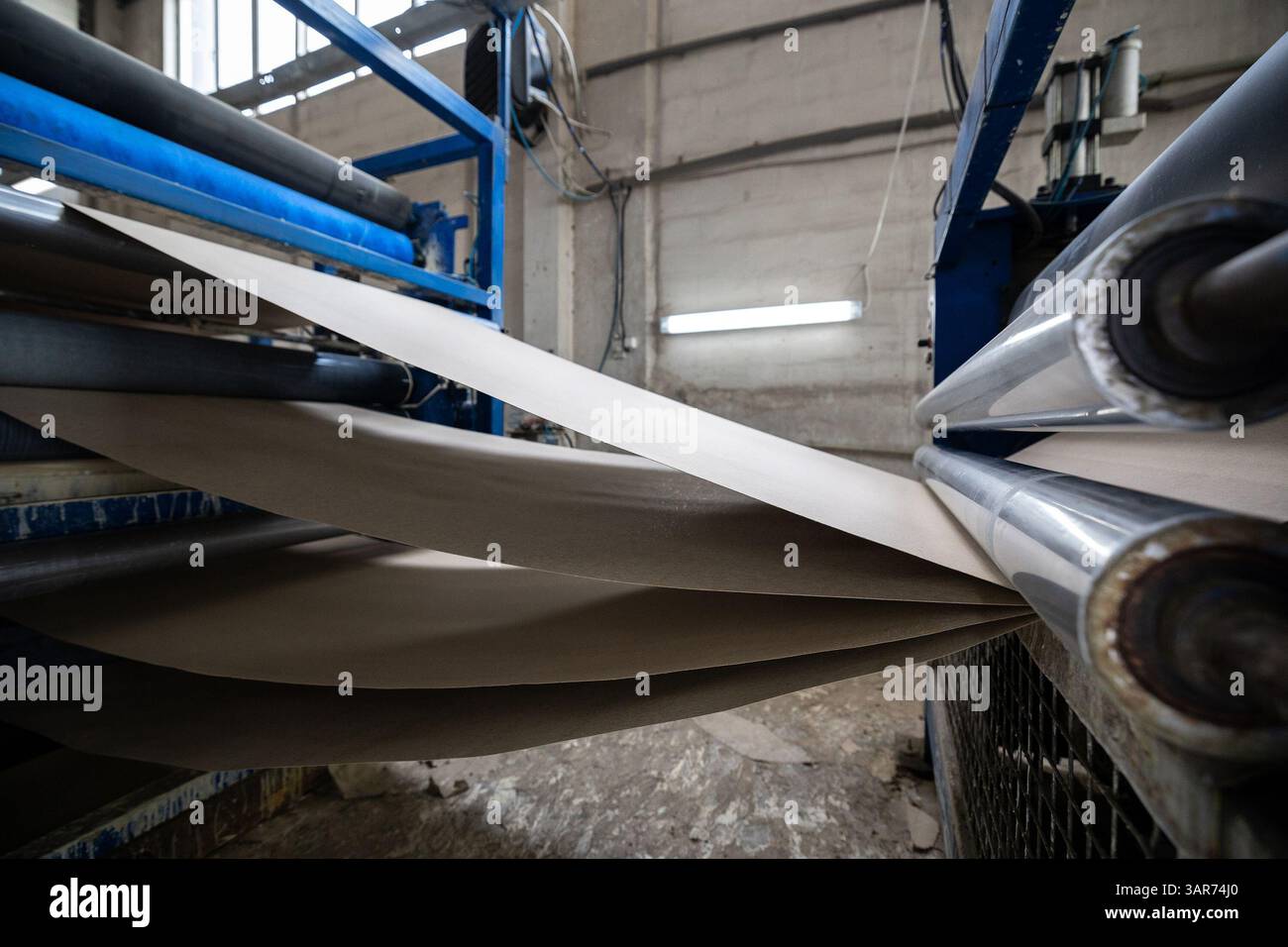 A production line at a solid cardboard or Binding cardboard ...