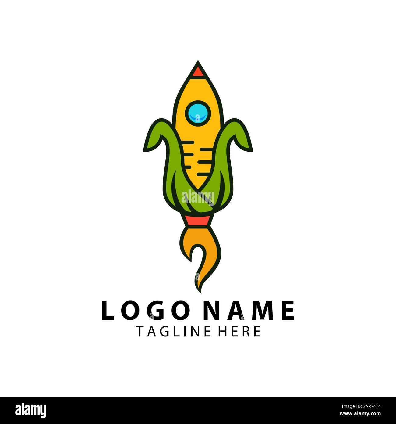 corn rocket logo design vector Stock Vector Image & Art - Alamy