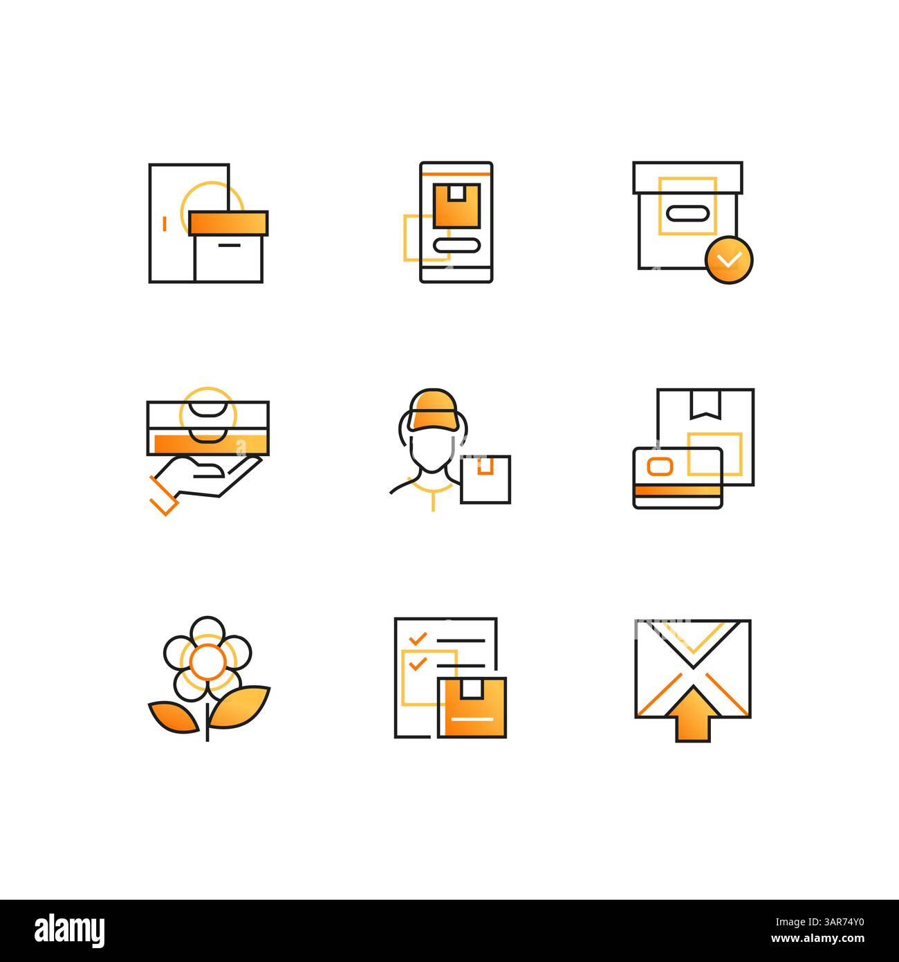 Express delivery linear icons Stock Vector Images - Alamy