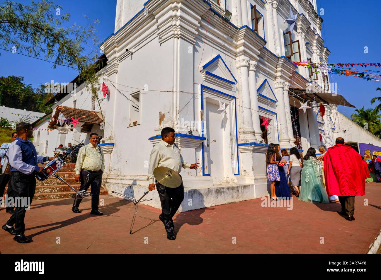 India, Goa state, Nerul, Reis Magos church, Epiphany celebration Stock ...