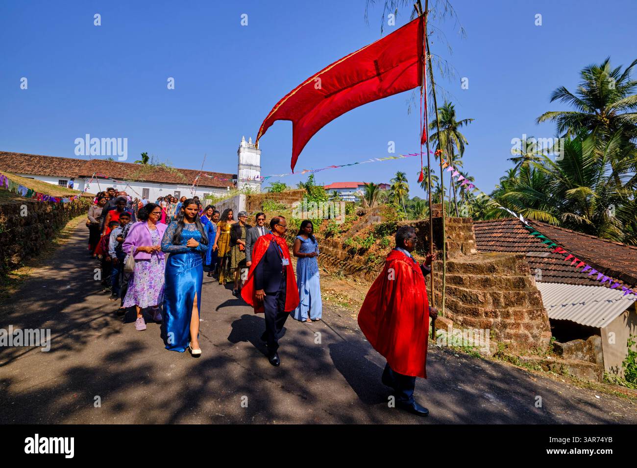 India, Goa state, Nerul, Reis Magos church, Epiphany celebration Stock ...