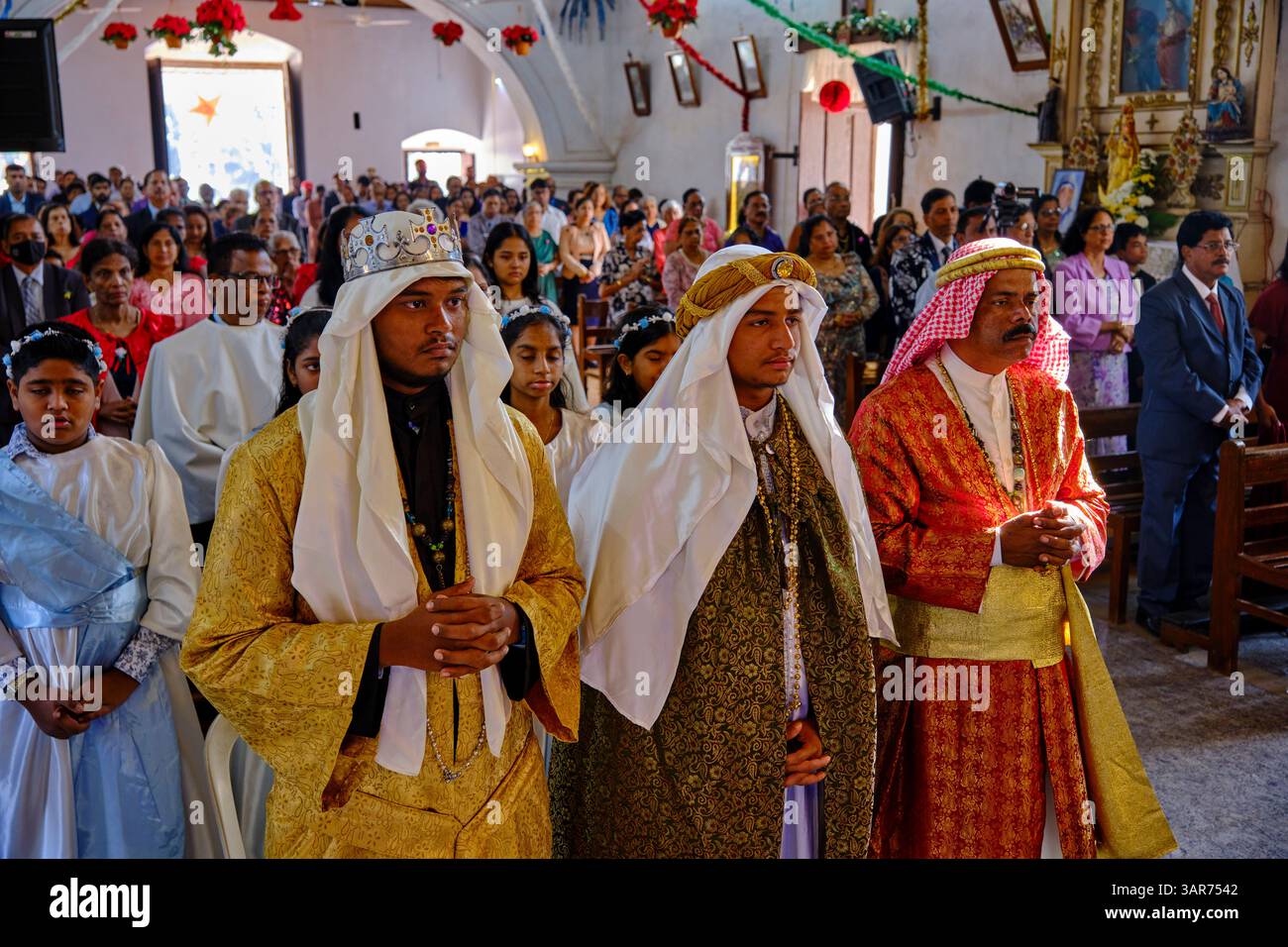 India, Goa state, Nerul, Reis Magos church, Epiphany celebration, the three wise men Stock Photo ...