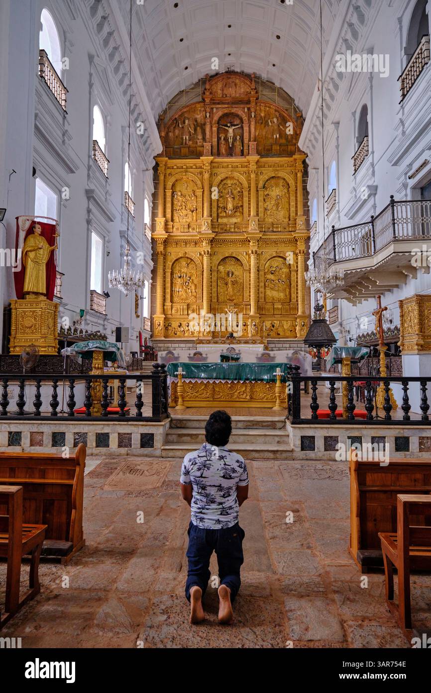 India, state of Goa, Old Goa (Velha Goa), Se Cathedral Stock Photo - Alamy