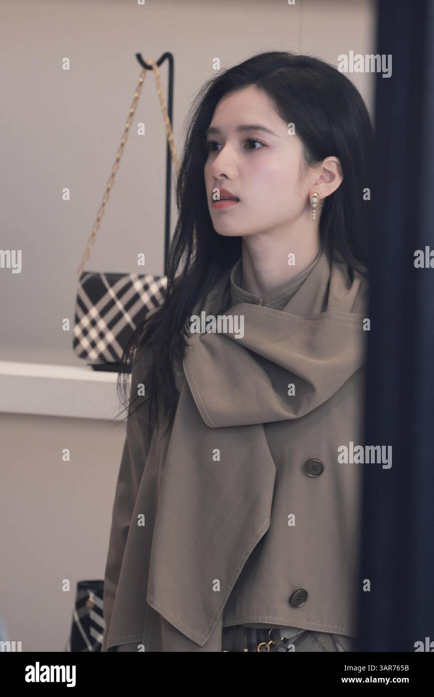 Chinese actress Zhang Jingyi attends an activity in Wuhan City, central China's Hubei Province ...