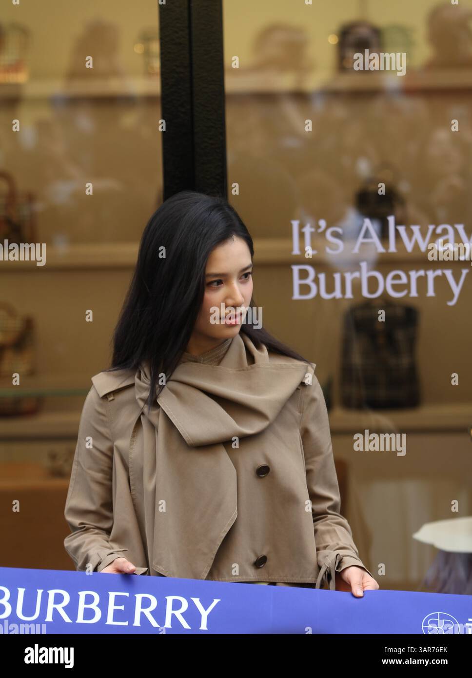 Chinese actress Zhang Jingyi attends an activity in Wuhan City, central China's Hubei Province ...