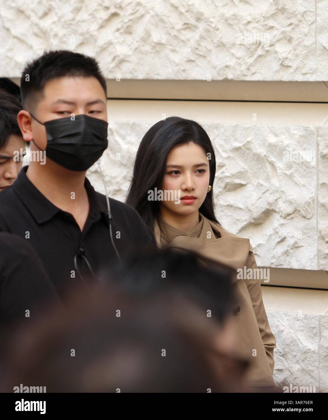 Chinese actress Zhang Jingyi attends an activity in Wuhan City, central China's Hubei Province ...