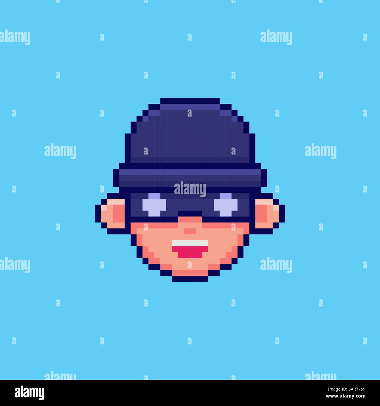 Pixel art Thief Face game asset design Stock Vector Image & Art - Alamy