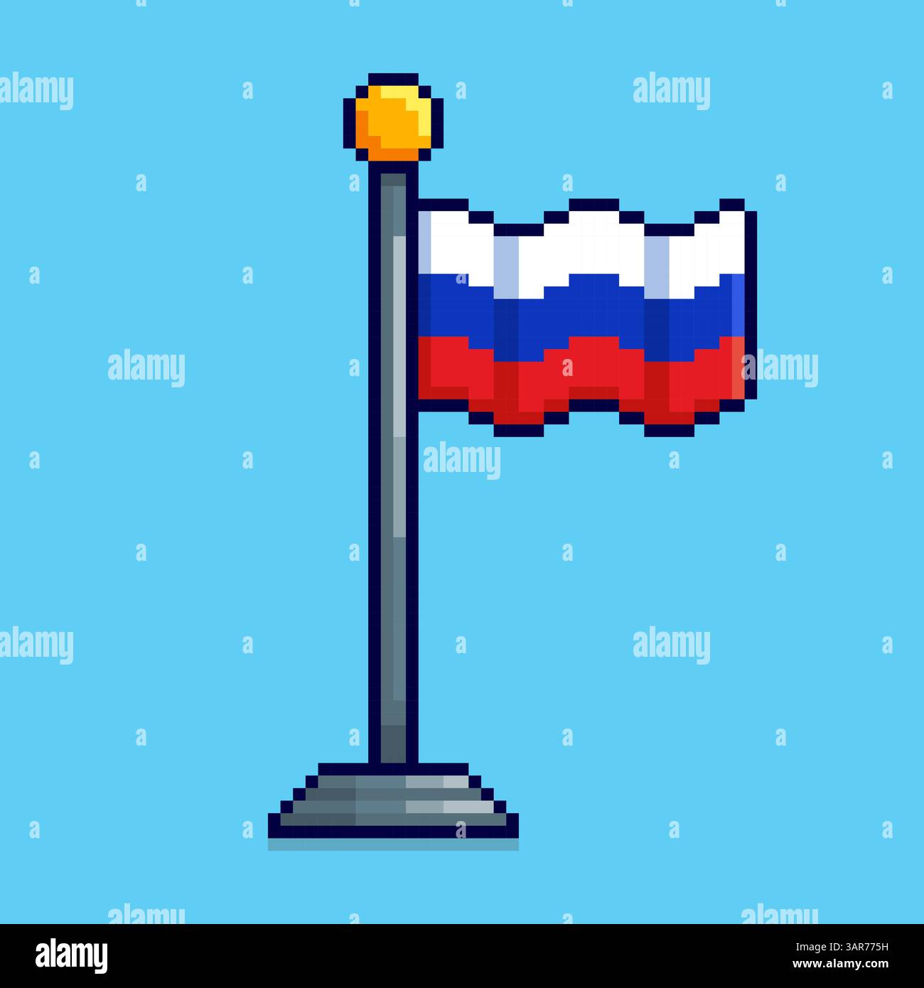 Pixel art Russia Flag game asset design Stock Vector Image & Art - Alamy