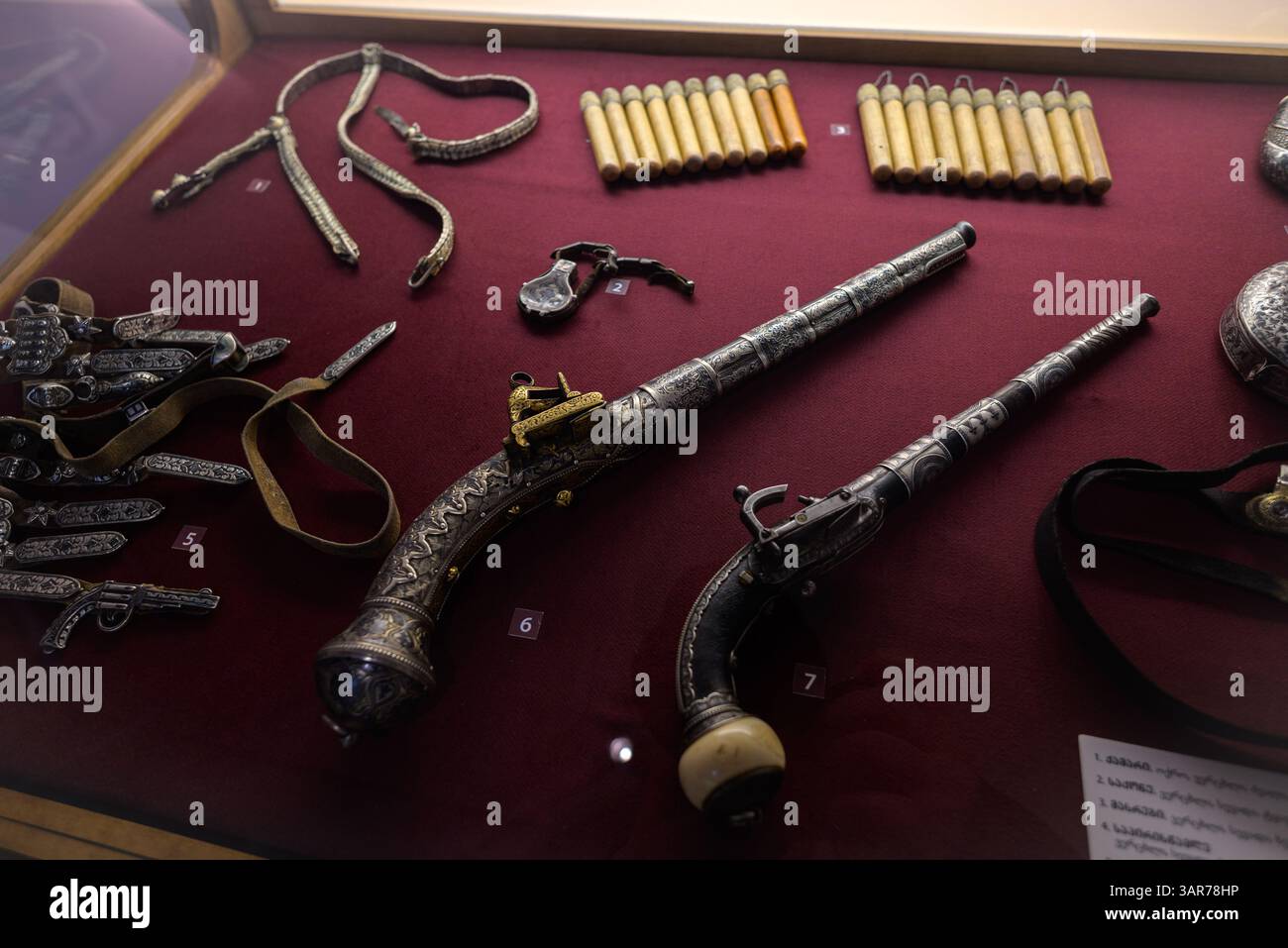 Exhibition of old artifacts, weapons and jewelry in Georgian National ...