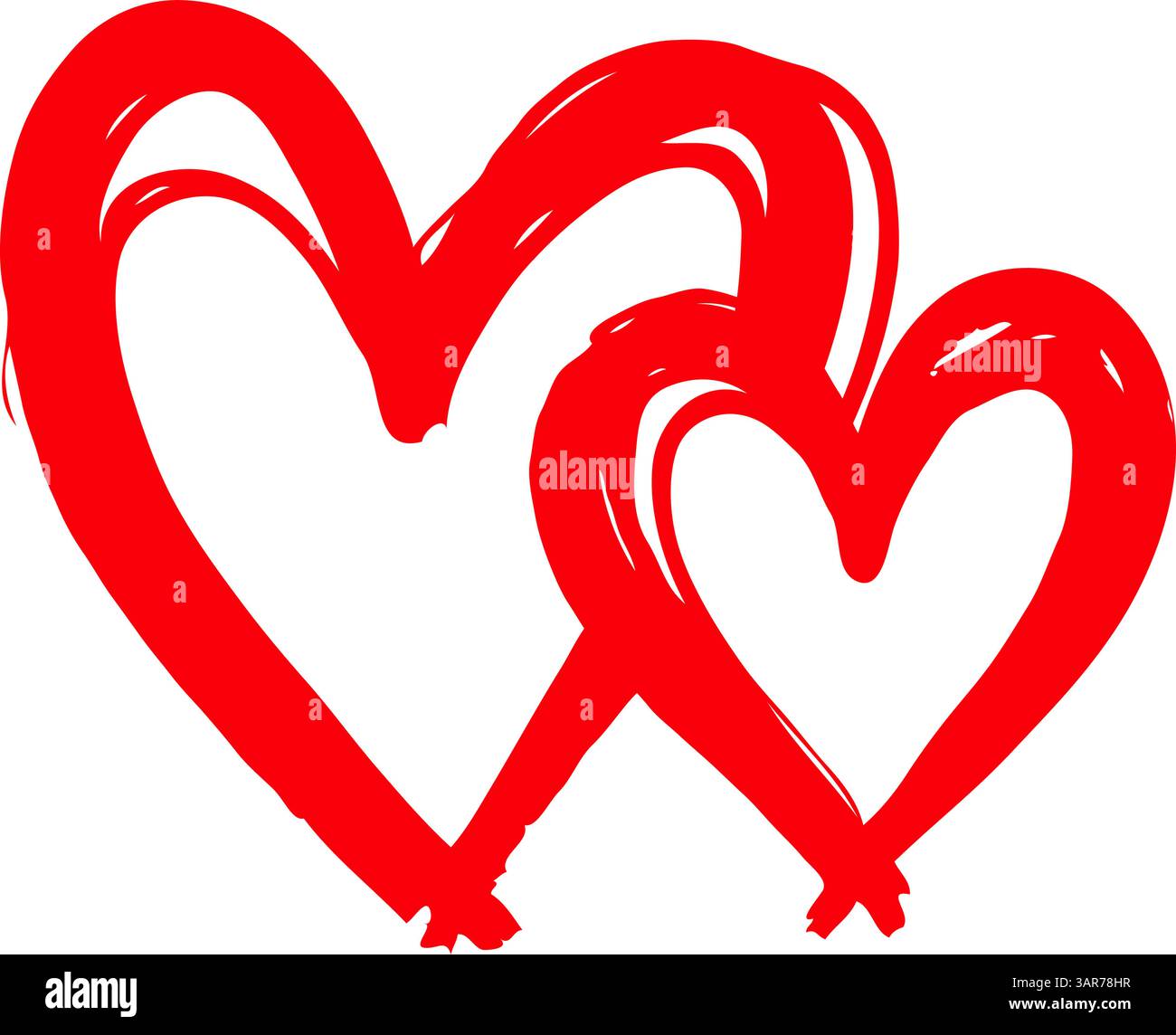 Two red overlapping heart Stock Vector Images - Alamy