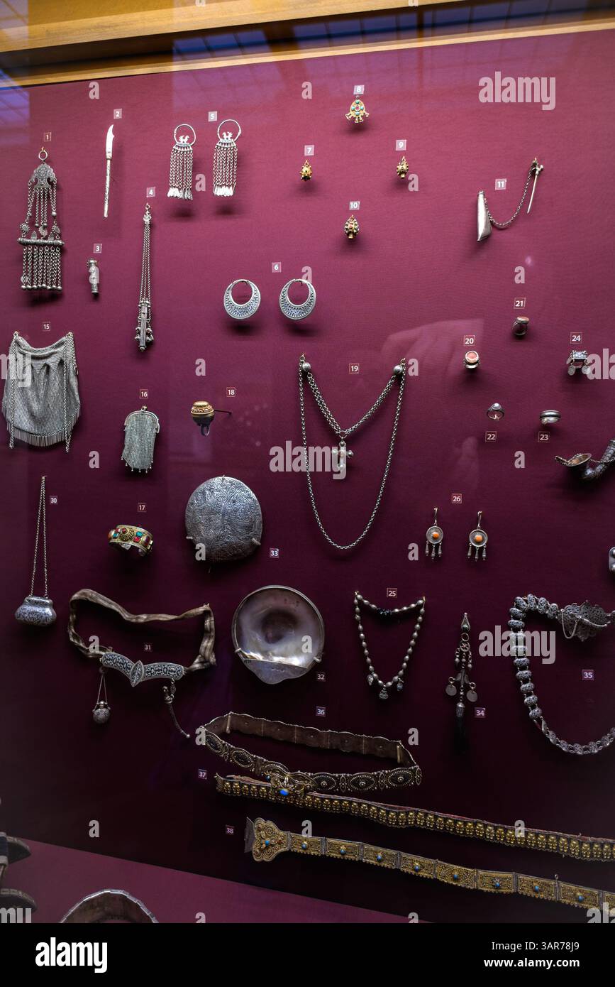 Exhibition of old artifacts, weapons and jewelry in Georgian National ...
