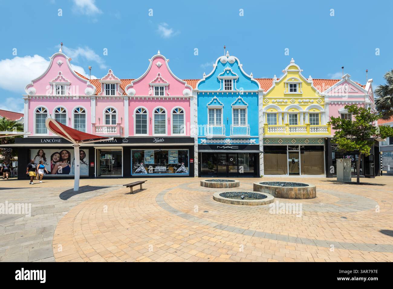 Oranjestad, Aruba - April 11, 2024: Daytime street view of Oranjestad ...