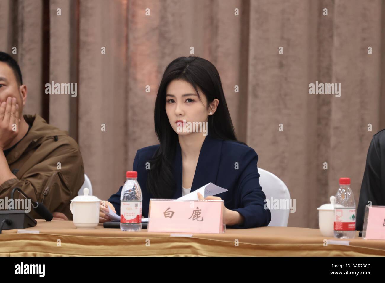 Chinese actress, model and singer Bai Lu attends an activity in Beijing ...