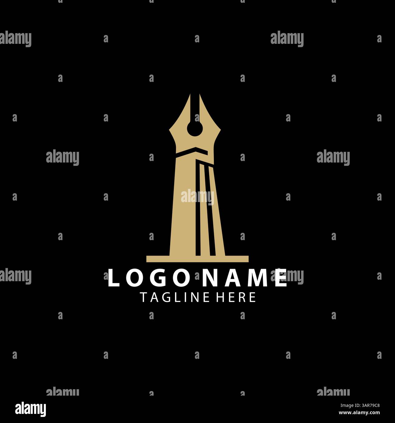 pen tower building logo design vector Stock Vector Image & Art - Alamy