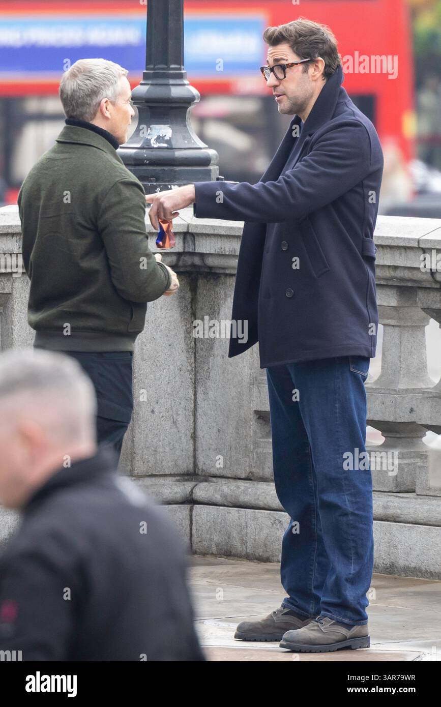 Actors Are Seen Filming The Jack Ryan Movie At Trafalgar Square In ...