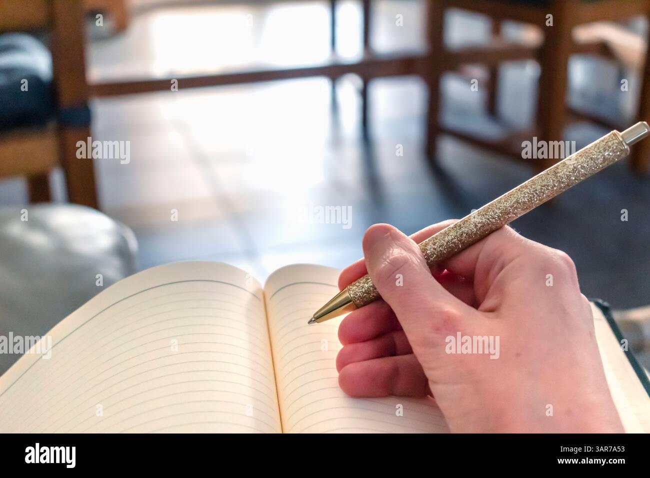 Woman guide hand writing hi-res stock photography and images - Alamy