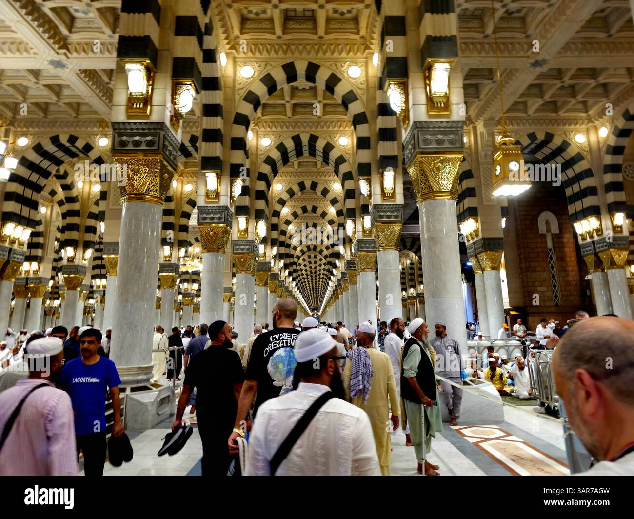 Medina, Saudi Arabia, June 27 2024: The interior of The Prophet's ...
