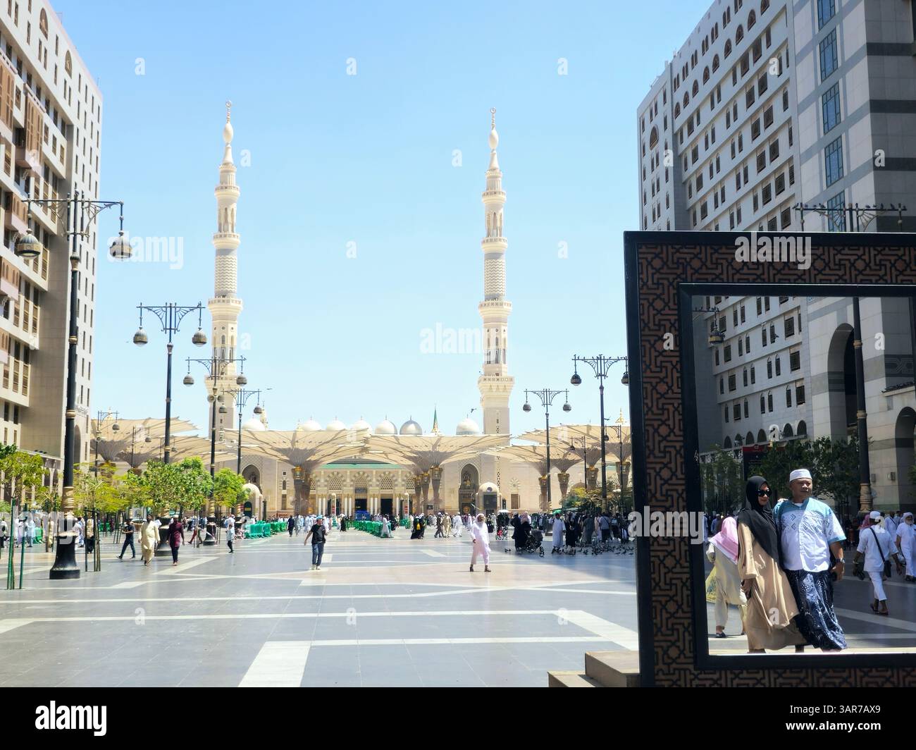 Medina, Saudi Arabia, June 28 2024: A frame in the street of Madinah ...