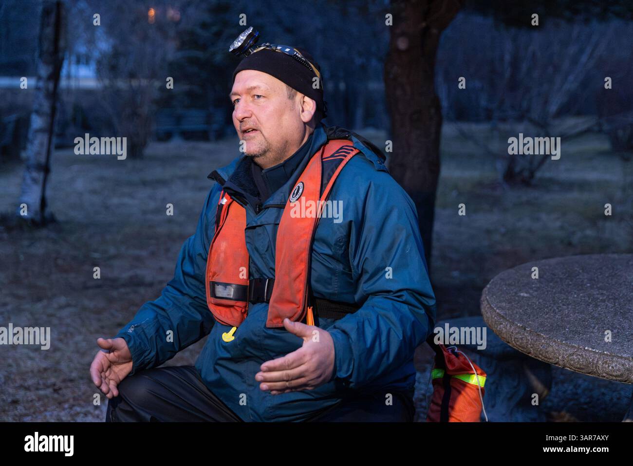 Hubbards, Canada. 15th Apr, 2025. Mark Weldon, 62, an employee of ...