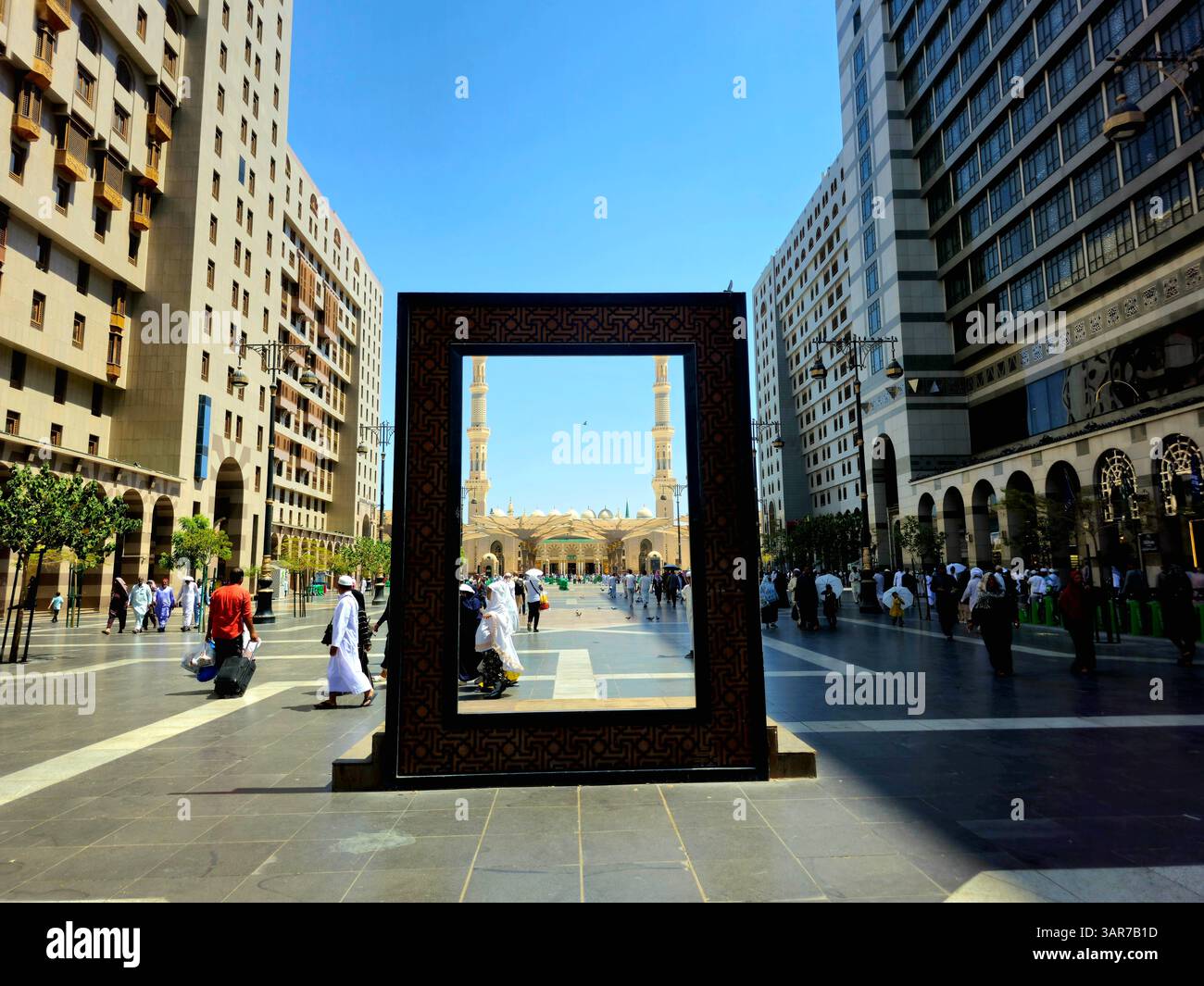 Medina, Saudi Arabia, June 28 2024: A frame in the street of Madinah ...