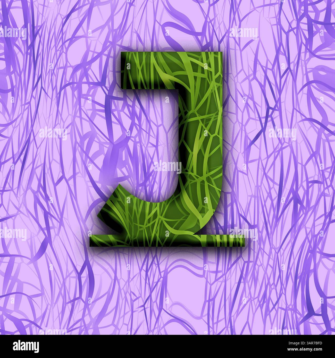 Capital letter J in unique design "Jungle Stock Photo - Alamy