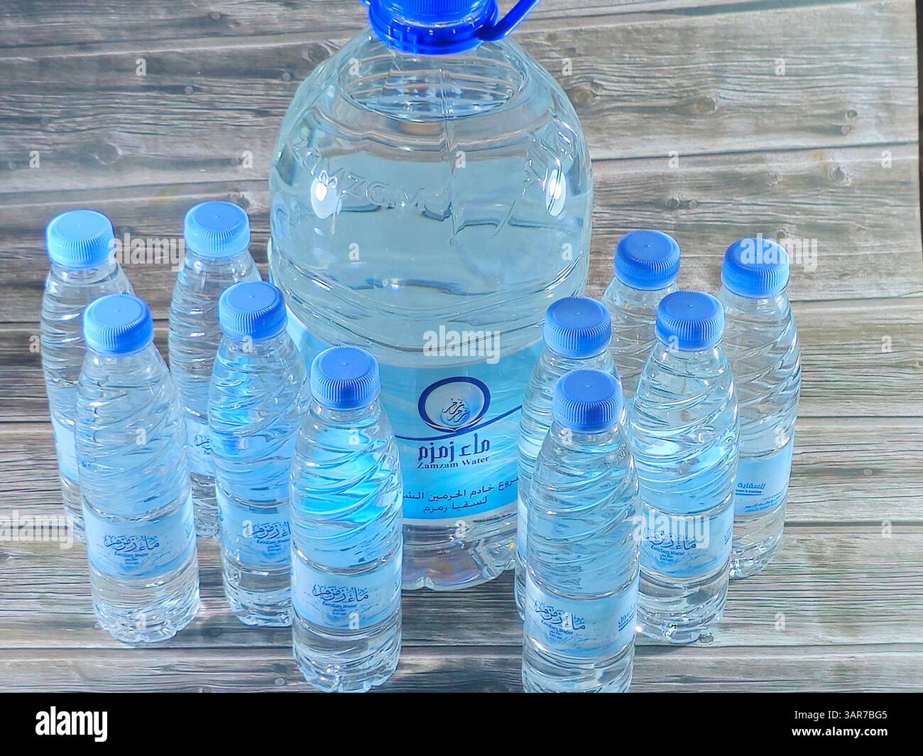 Cairo, Egypt, June 30 2024: Zamzam water from The Zamzam Well, a well ...