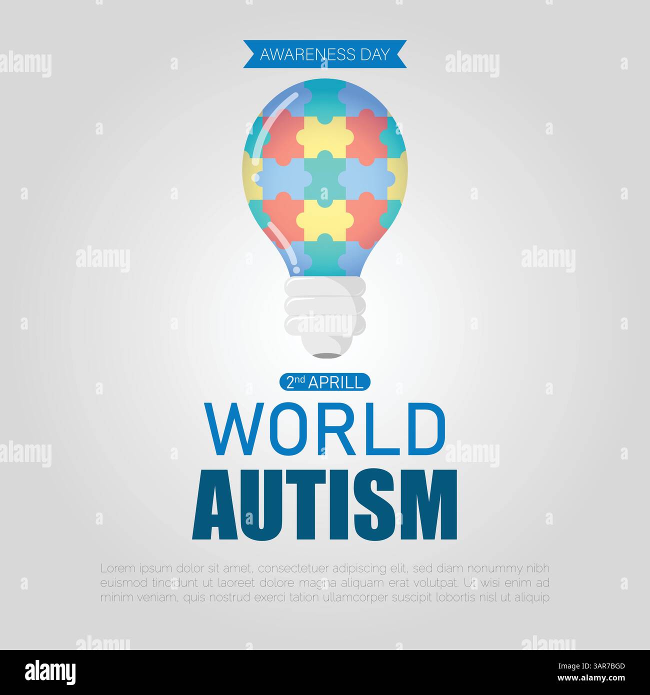 Light Bulb Design for World Autism Awareness Day, vector illustration ...