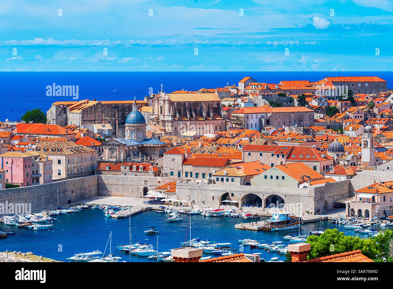 Dubrovnik, Croatia: Aerial view on the old town (medieval Ragusa ...