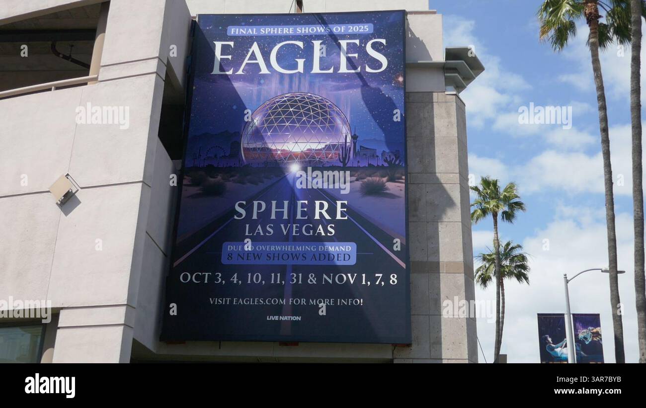 Los Angeles, California, USA 16th April 2025 Eagles Sphere Las Vegas ...