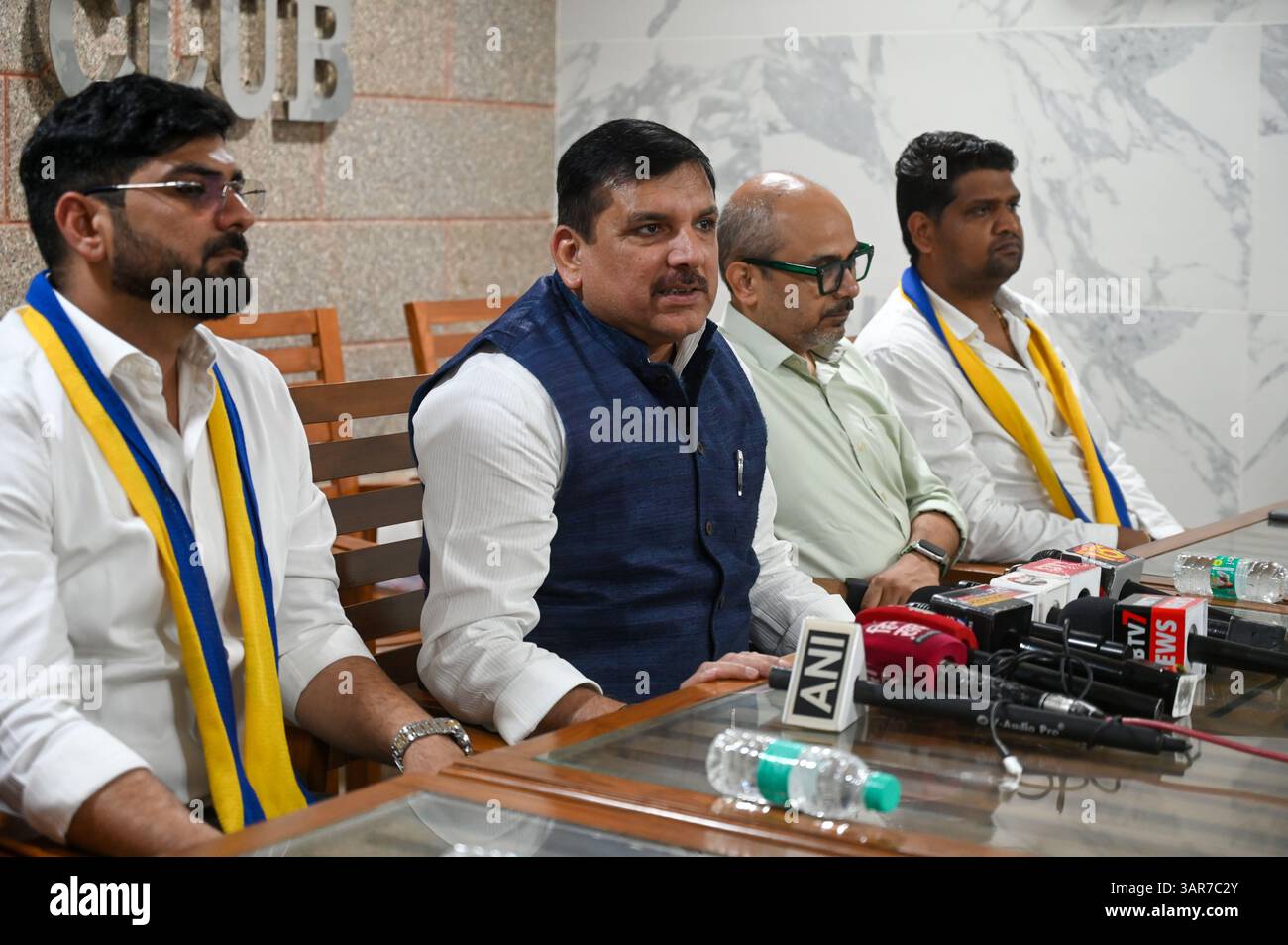 Noida, India. 16th Apr, 2025. NOIDA, INDIA - APRIL 16: AAP Rajya Sabha ...