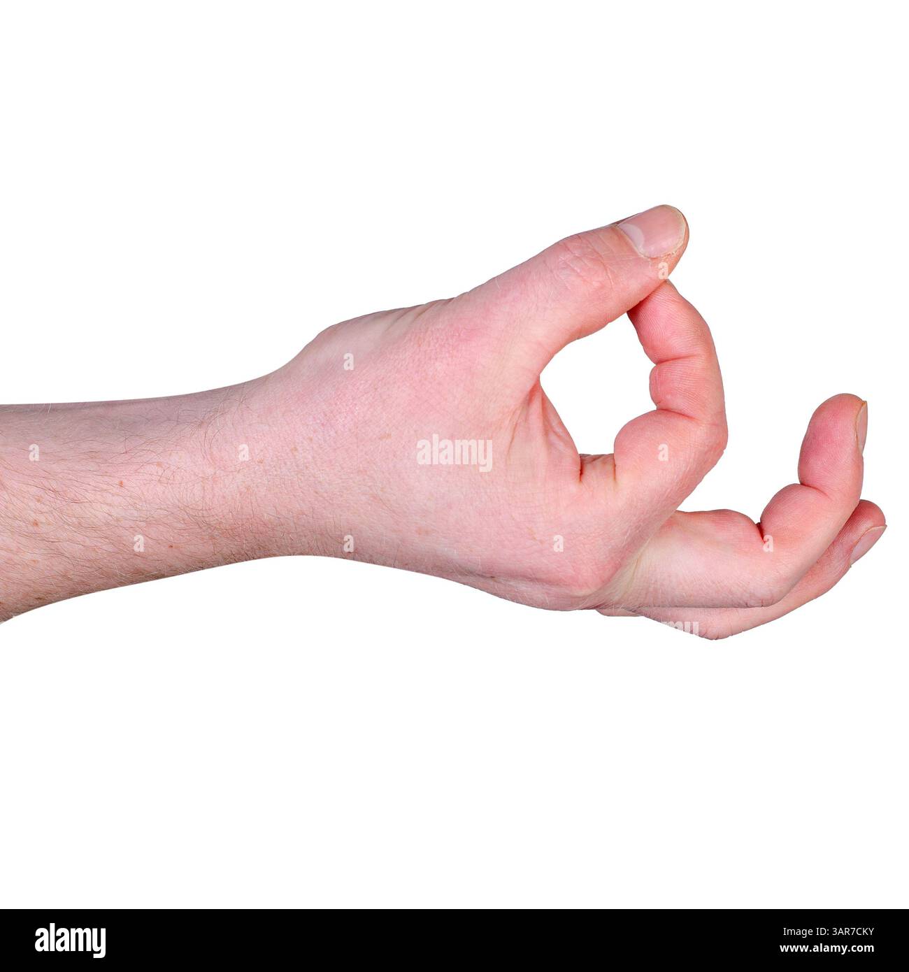Hand in Yoga Mudra Gesture Isolated Stock Photo - Alamy