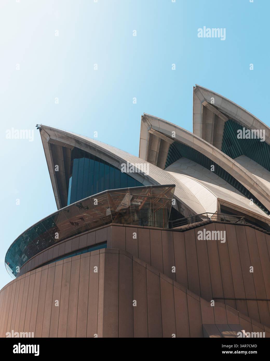 Close-up of Sydney Opera House architecture masterpiece in a sunny ...