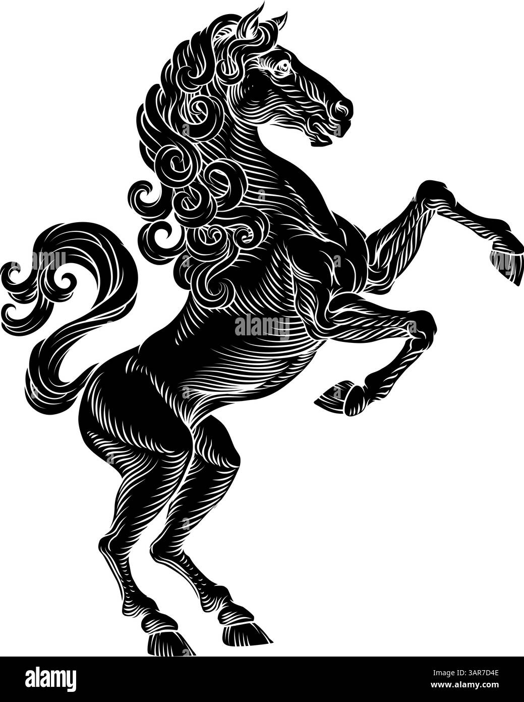 Heraldic Coat of Arms Crest Rearing Heraldry Horse Stock Vector Image ...