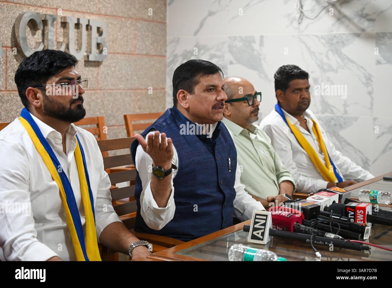 Noida, India. 16th Apr, 2025. NOIDA, INDIA - APRIL 16: AAP Rajya Sabha ...