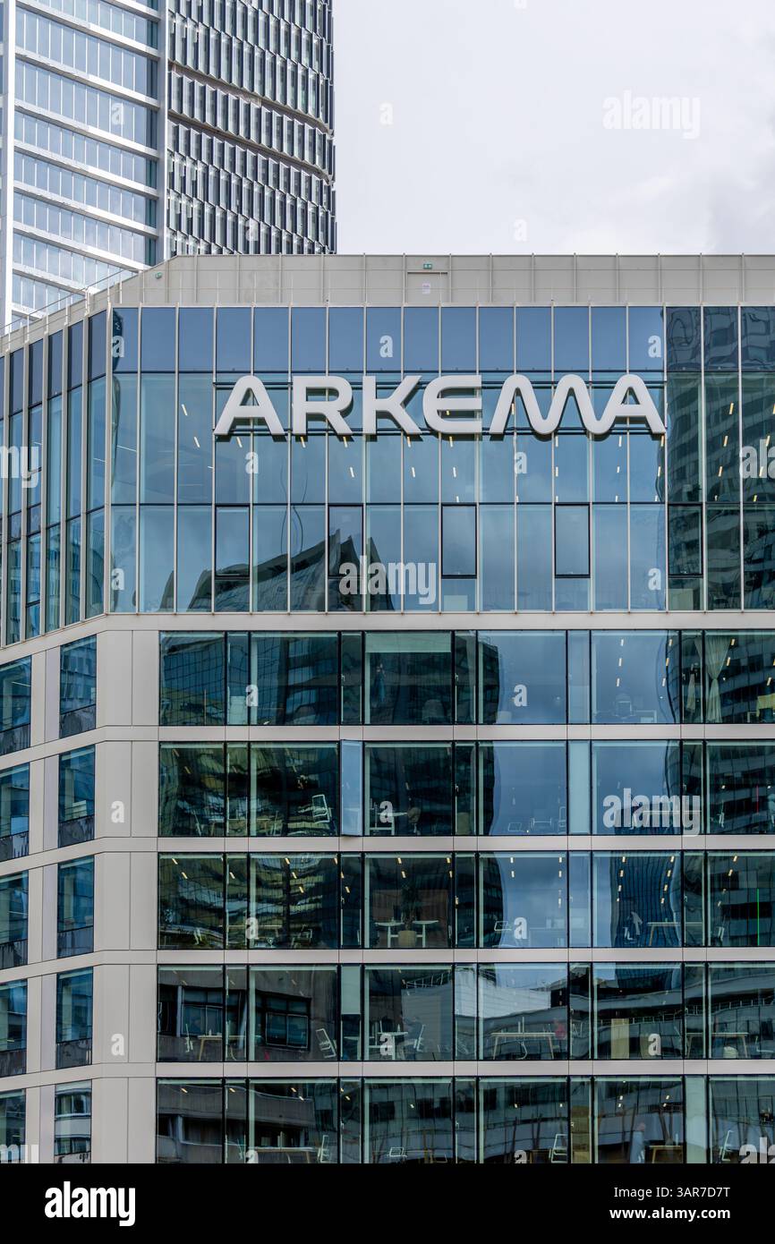 Exterior view of Arkema's headquarters in the Paris La Defense district ...
