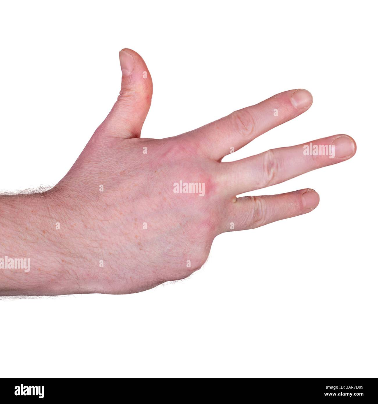 Open Hand Showing Five Fingers Isolated Stock Photo - Alamy
