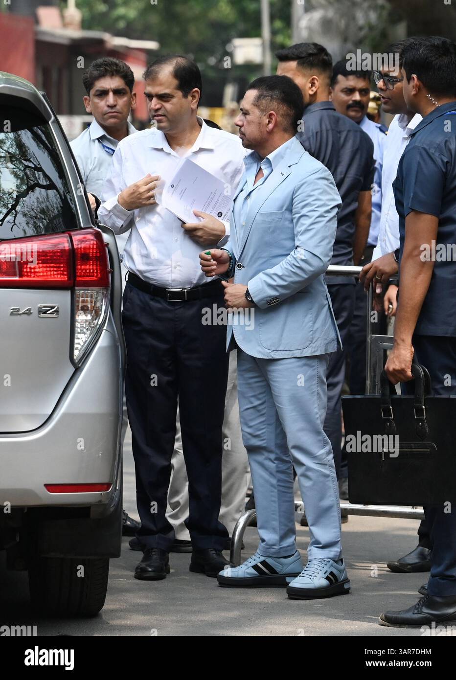 NEW DELHI, INDIA - APRIL 16: Businessman and Congress MP Priyanka Gandhi's husband Robert Vadra ...