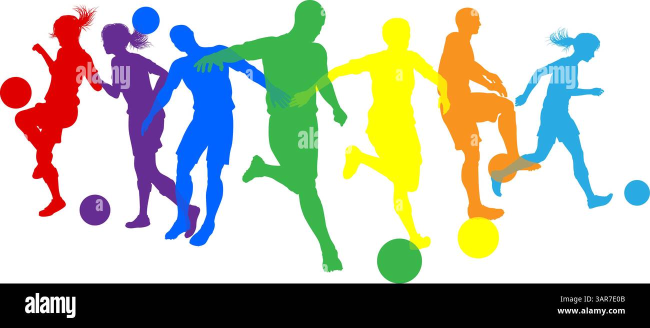 Soccer Football Players People Silhouettes Concept Stock Vector Image ...
