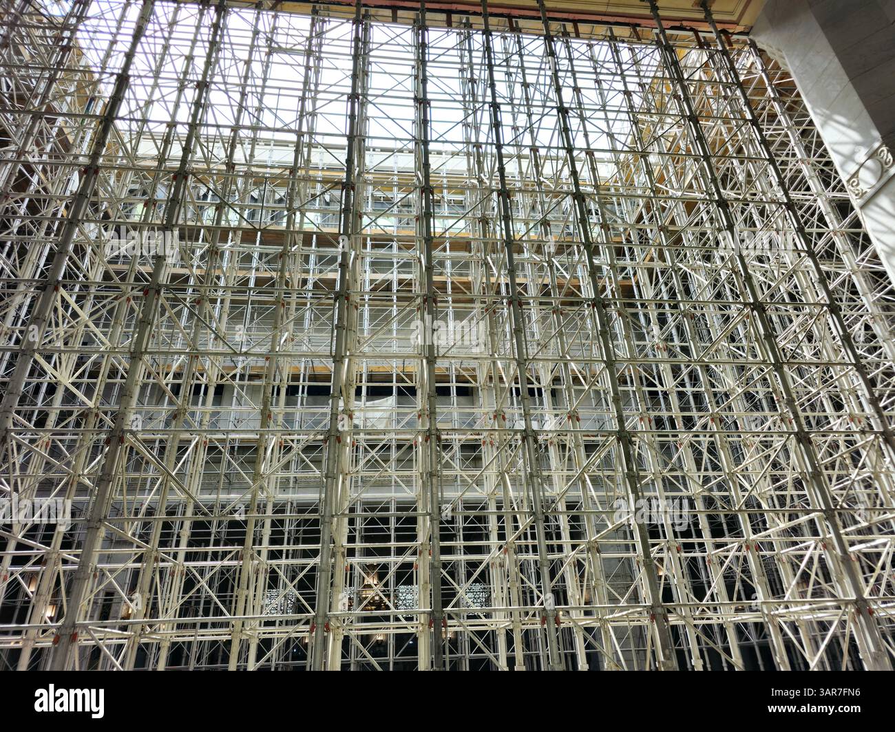 scaffolds inside a construction site at the grand mosque of Makkah, the ...