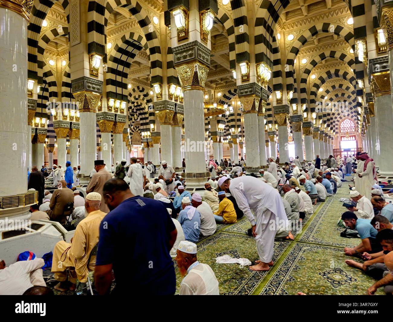 Medina, Saudi Arabia, June 26 2024: The interior of The Prophet's ...