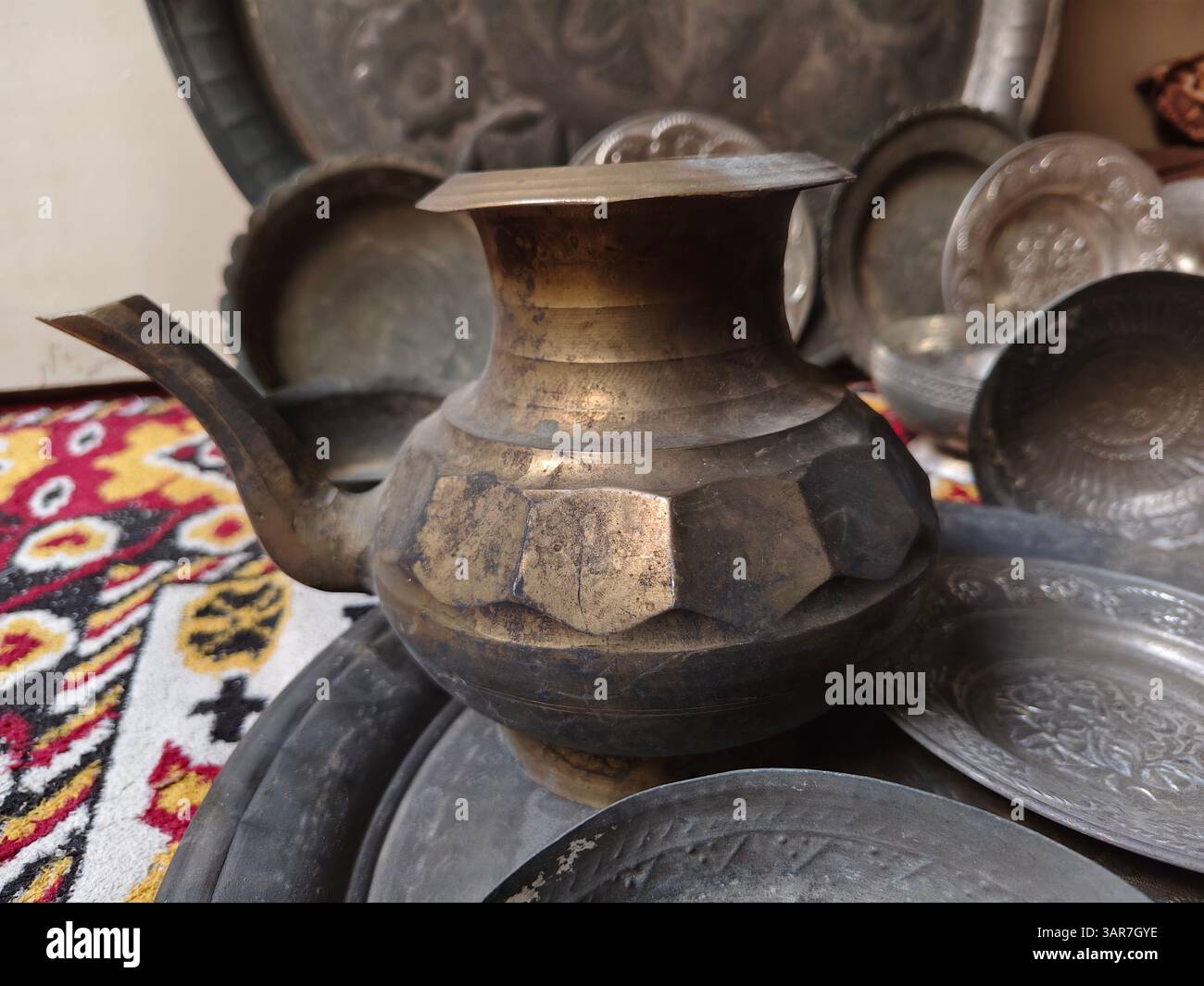 Set of old vintage copper Brass Cooking Utensils Karachi Pakistan Stock ...