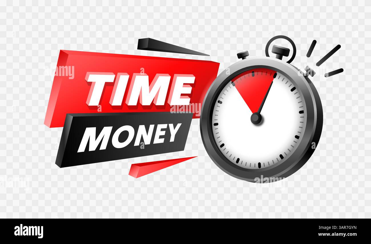 Time and money, financial banner, sale limit. Vector Stock Vector Image ...