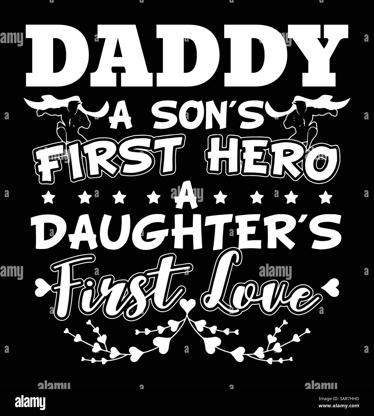 Happy fathers day poster father with son silhouette Black and White ...