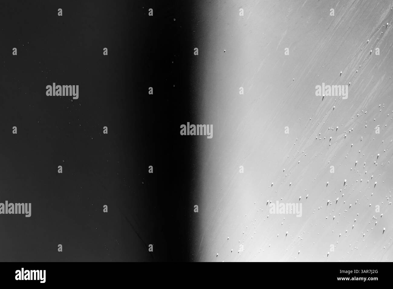 Close-up of a yacht bottom, in black and white. Keel of a white yacht ...