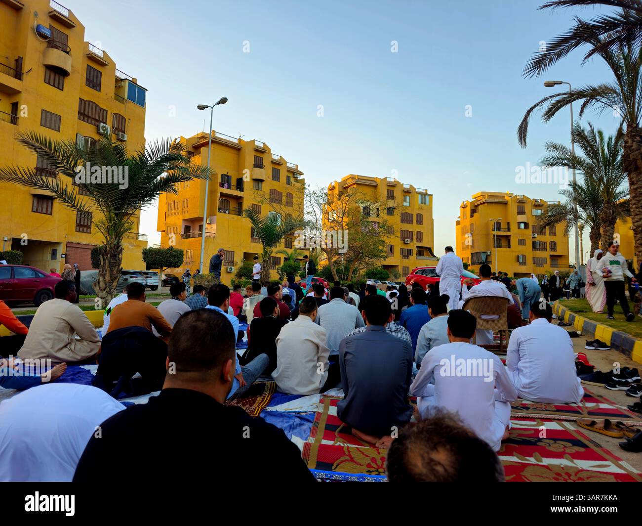 Cairo, Egypt, March 31 2025: Festive celebrations and performing Eid Al ...