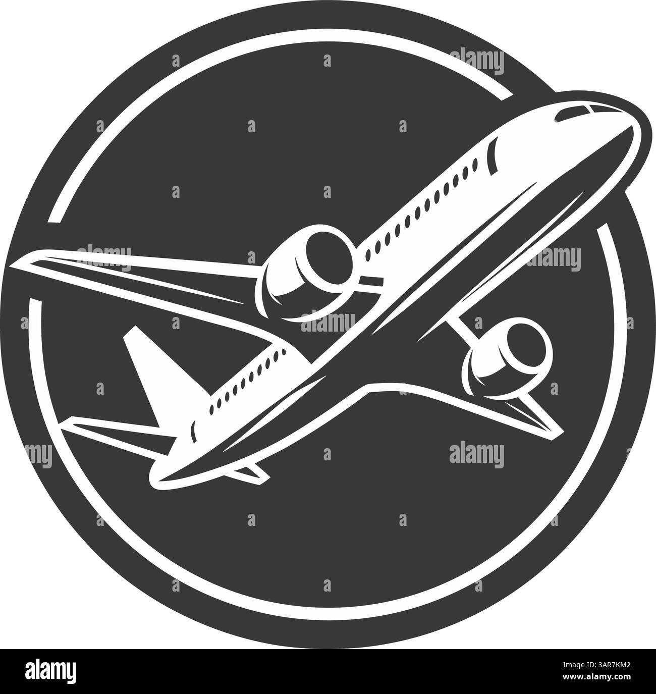 Airplane logo. Airplane circle logo. Airplane logo icon vector Stock ...